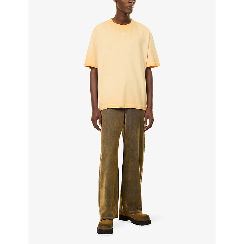 OFF-WHITE swimming face skate cotton-jersey t-shirt l